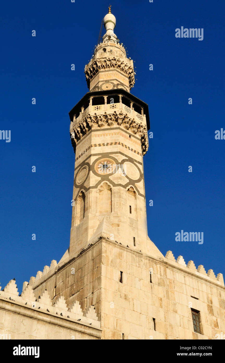 Minaret of the Umayyad Mosque at Damascus, Unesco World Heritage Site ...