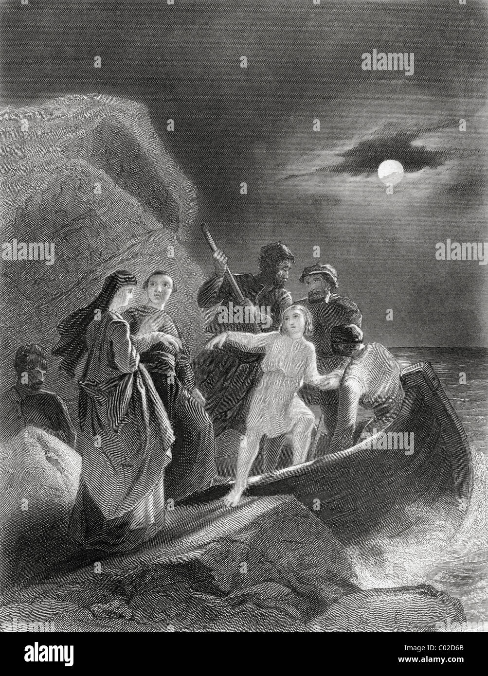 The escape from Ireland of Gerald Fitzgerald in 1539. Gerald FitzGerald ...