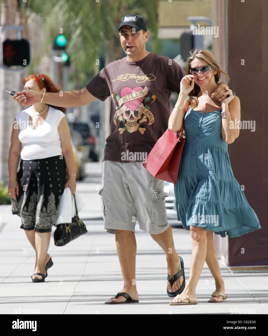 Vinnie Jones wearing his Hollywood FC baseball cap spends time with ...