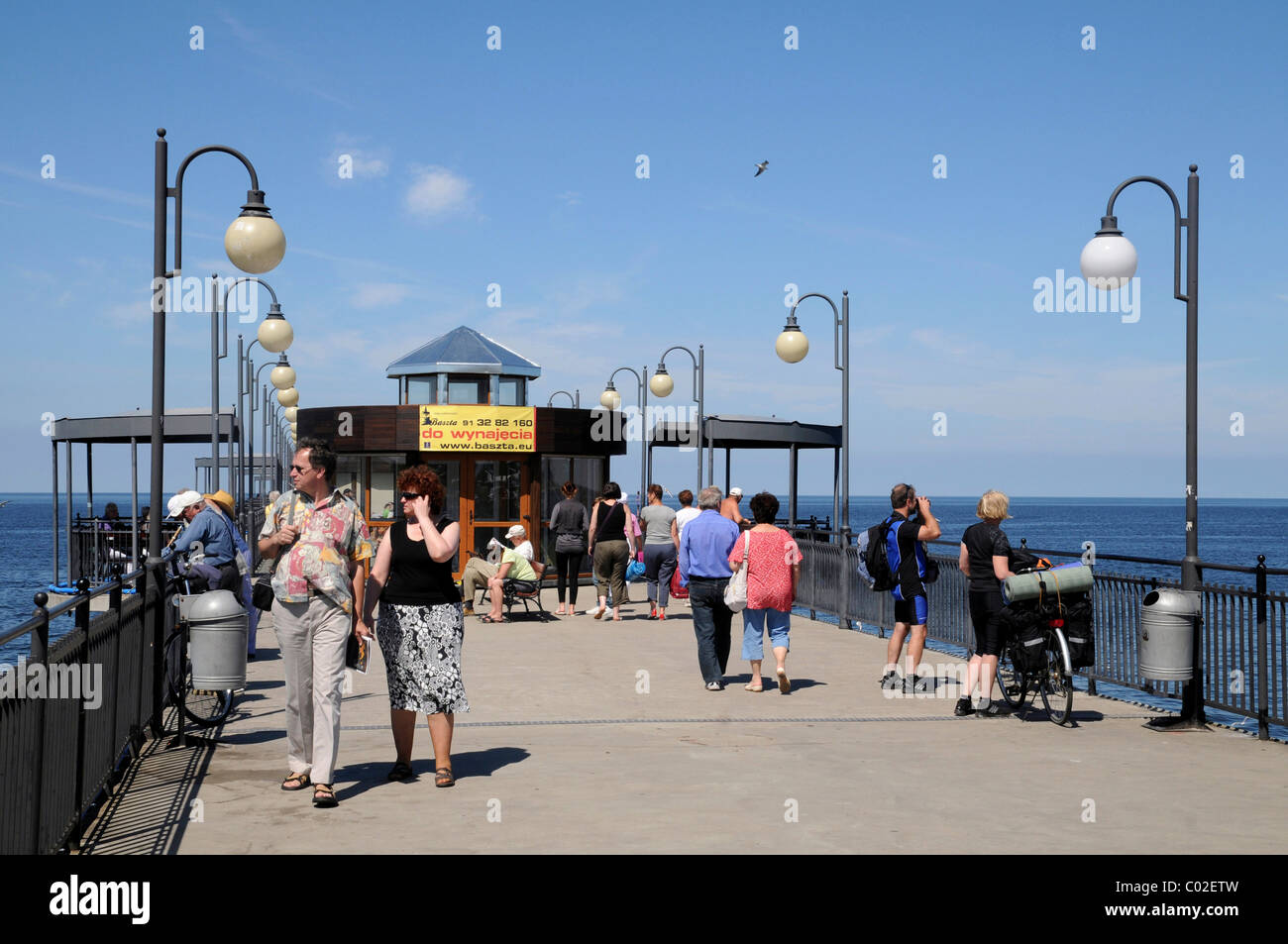 People at the promenade pier, Miedzyzdroje, Poland, Europe Stock Photo ...