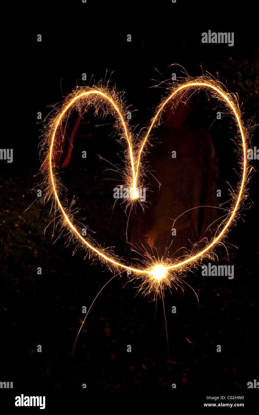 Heart fireworks hi-res stock photography and images - Alamy