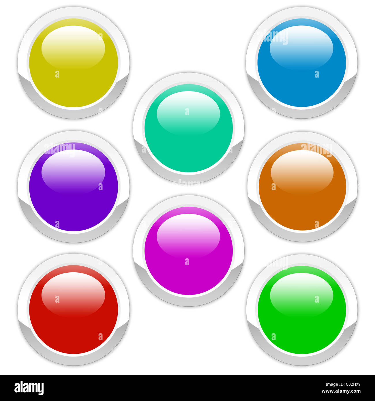 set of eight color buttons Stock Photo - Alamy