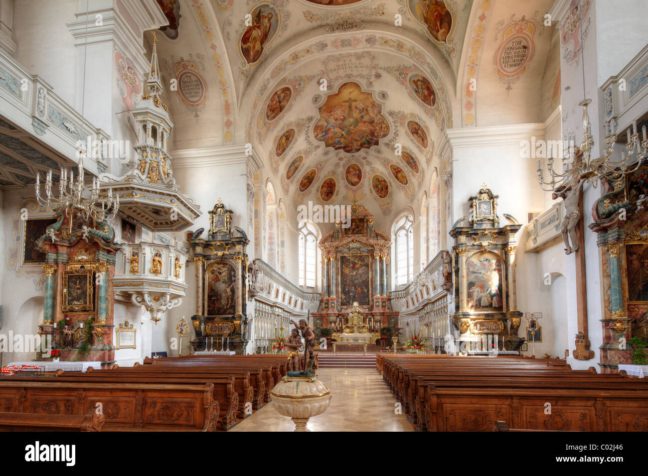 St. Peter's Basilica, Dillingen an der Donau, Donauried region, Swabia ...