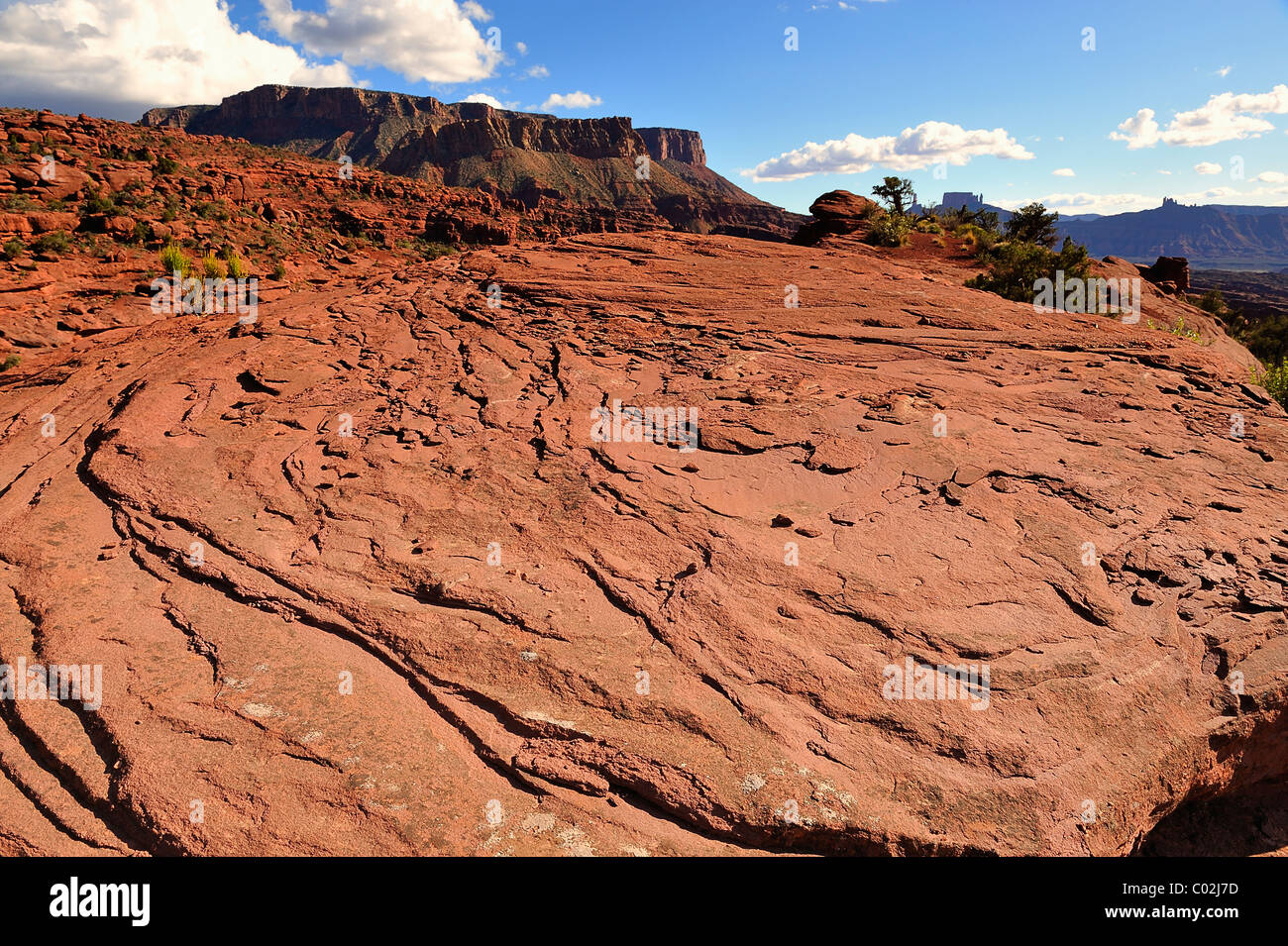 Red rocks geological formation near Fisher Towers in the Colorado River ...