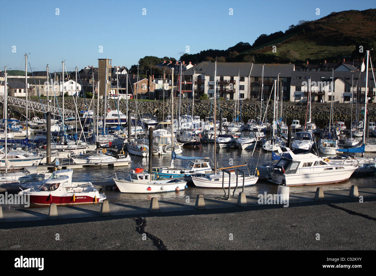 A selection of boats in Aberystwyth harbour Stock Photo - Alamy