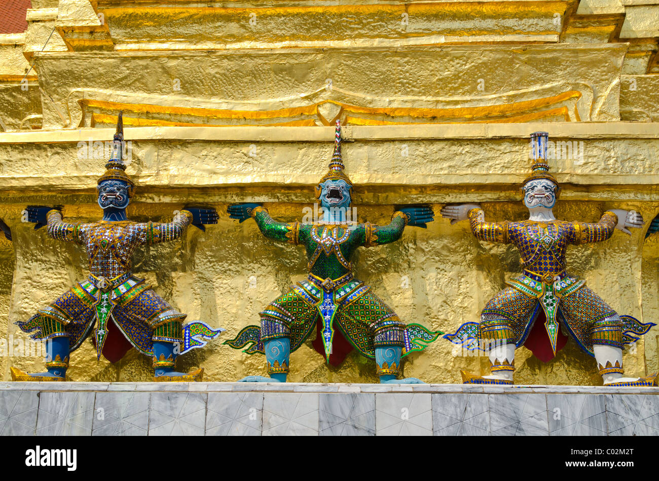 ornate temple figures Bangkok Thailand Stock Photo - Alamy