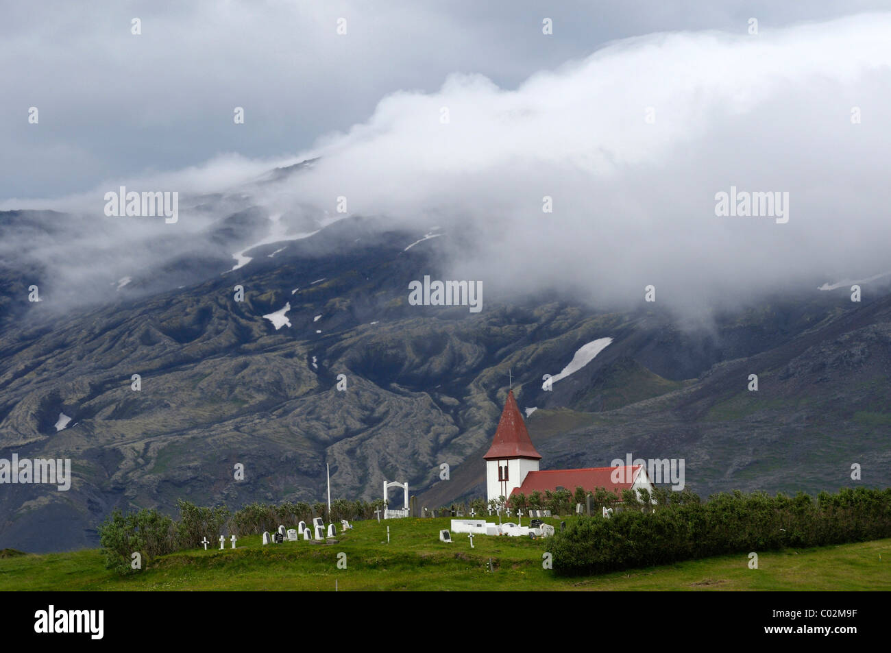Church in Hellnar on Snæfellsjoekull Mountain, Snæfellsnes Peninsula ...