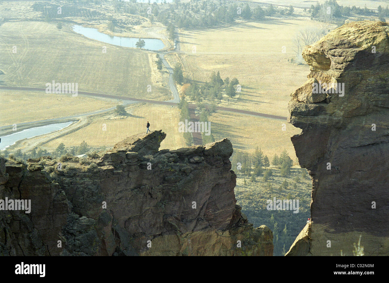 Climber on the famous Monkey Face rock in the rock climbing paradise ...