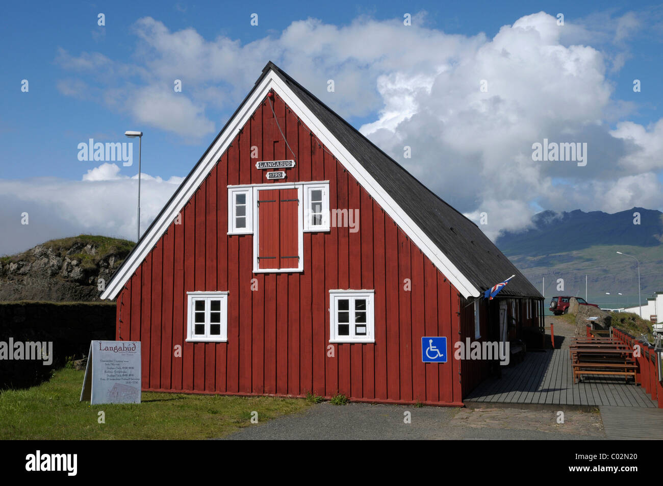 Langabúð, a historic longhouse, Djúpivogur, Iceland, Europe Stock Photo ...