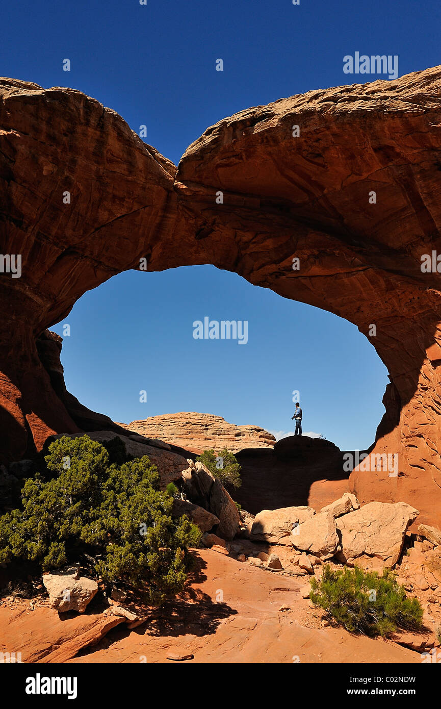 Broken arch formation in Arches National Park in Utah, near Moab, USA ...