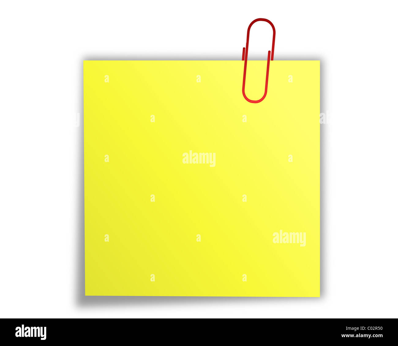 Note paper with paper clip Stock Photo - Alamy