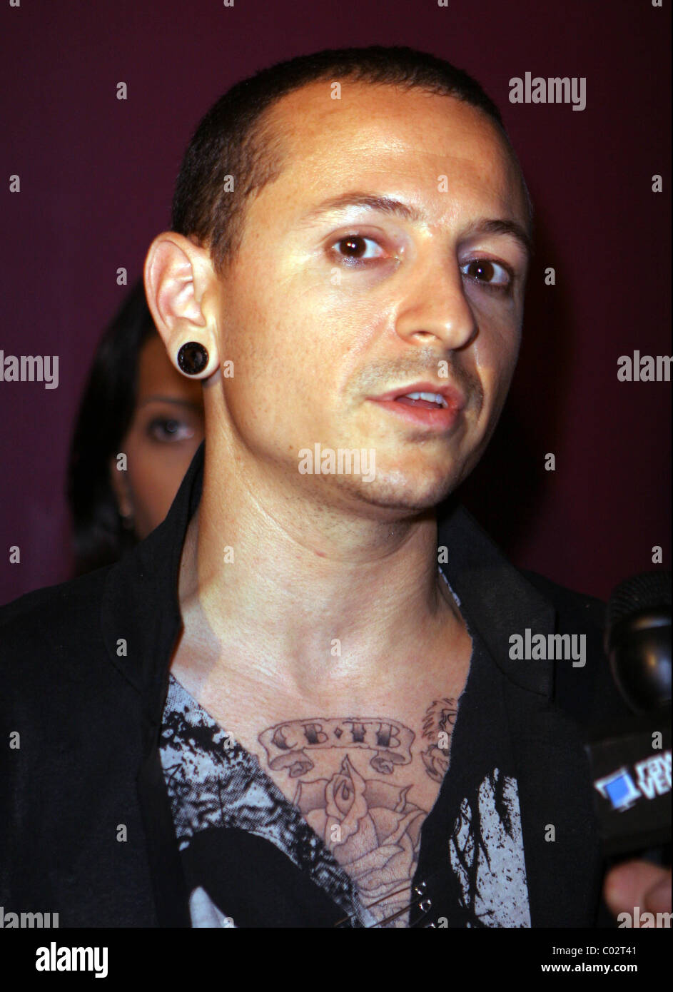 Chester Bennington attends fashion centre stage event at Pure Nightclub ...