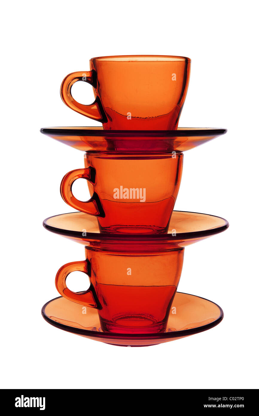 Stacks of Cups and Saucers Stock Photo - Alamy