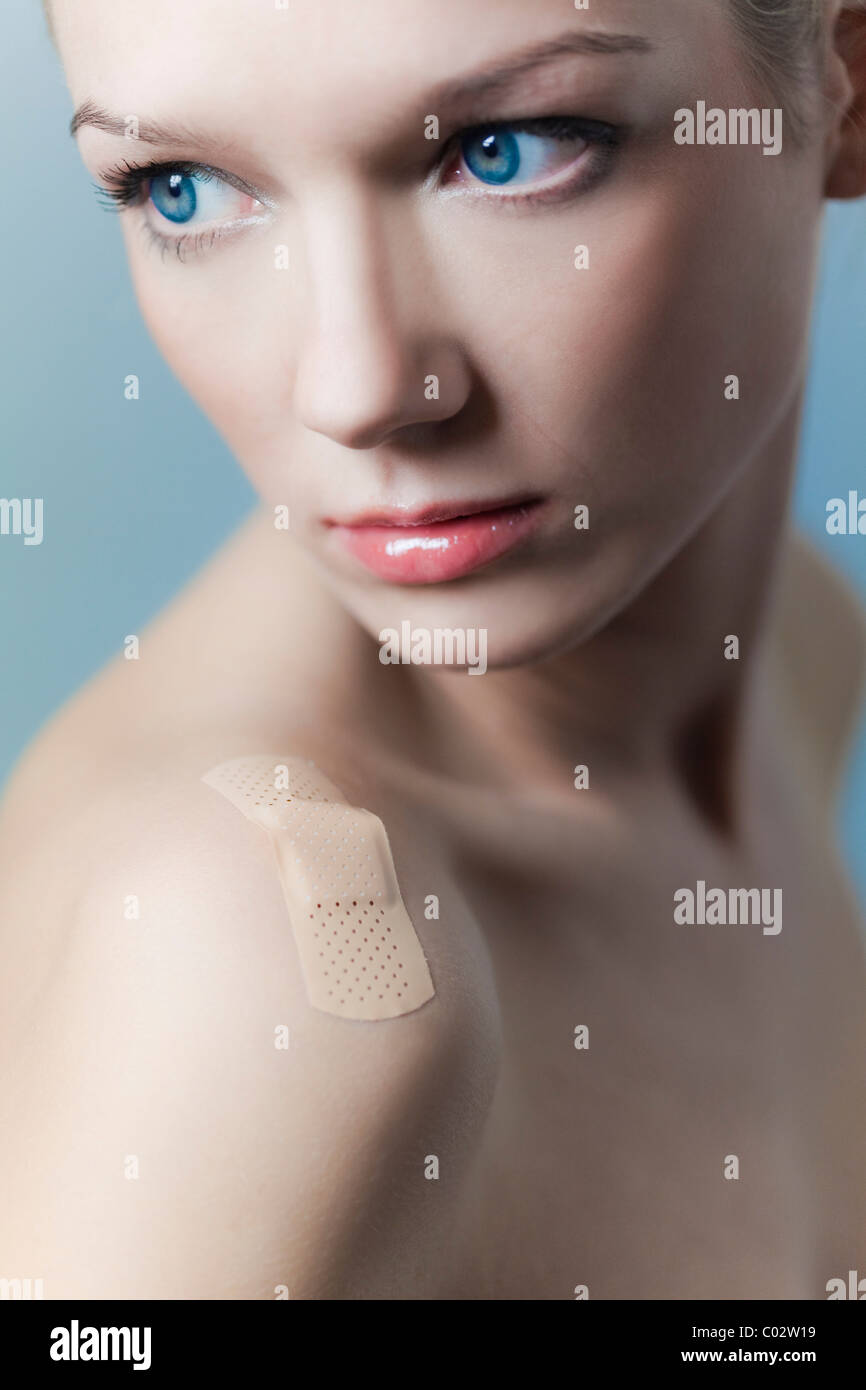 a patch on the shoulder of a woman Stock Photo - Alamy
