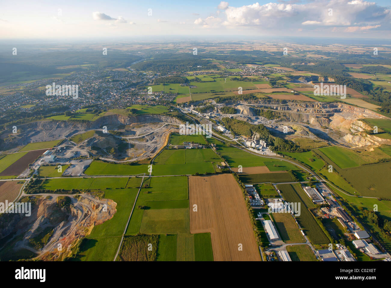 Aerial view, quarry, Plusberg, Warstein, Soest district, North Rhine ...