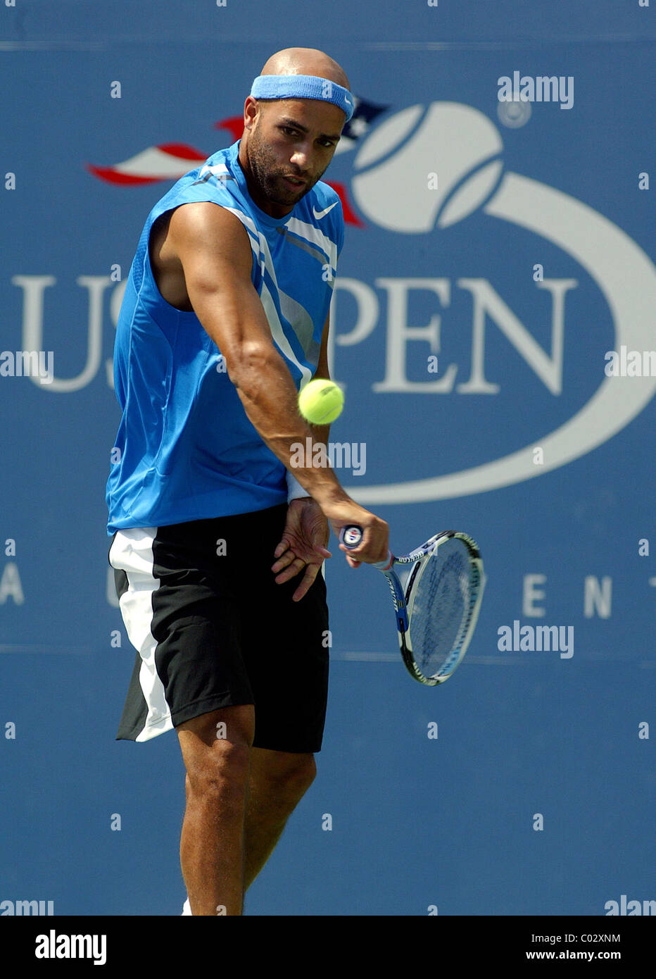 James Blake competing in the first round of The US Open 2007 at Arthur ...
