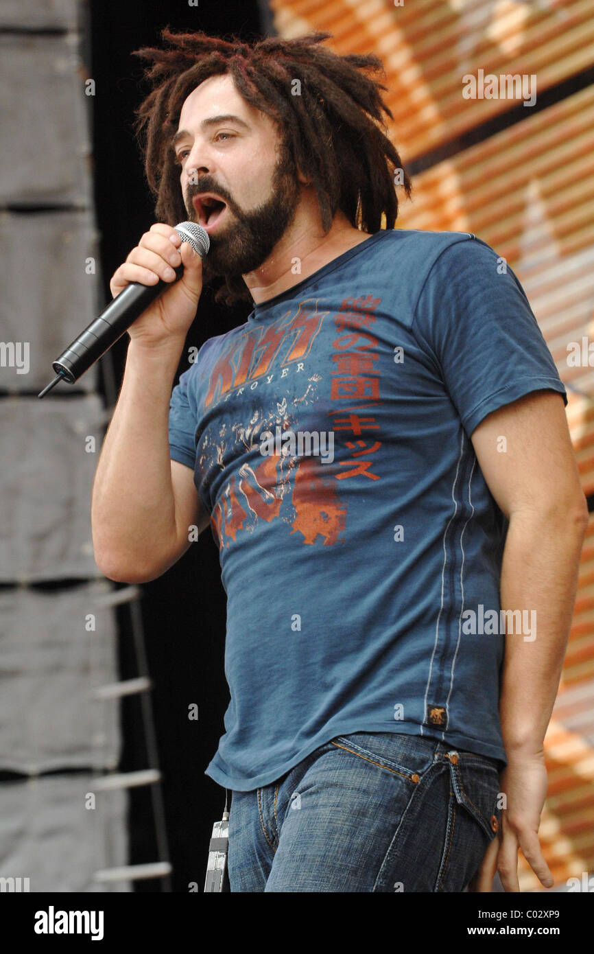 Adam Duritz from the Counting Crows performing at 'Farm Aid' on Randall ...