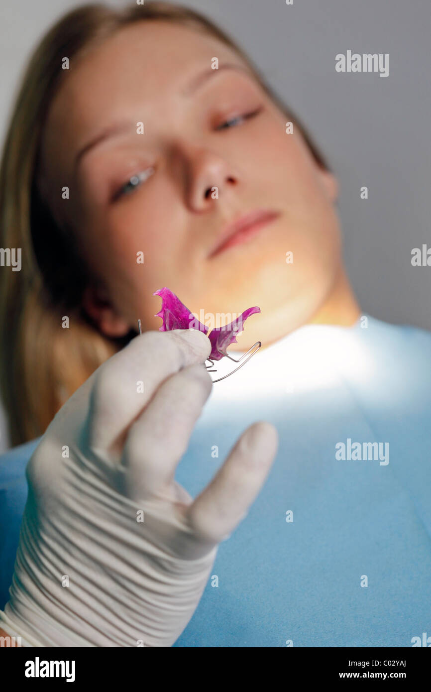 Young woman cares dental hi-res stock photography and images - Alamy