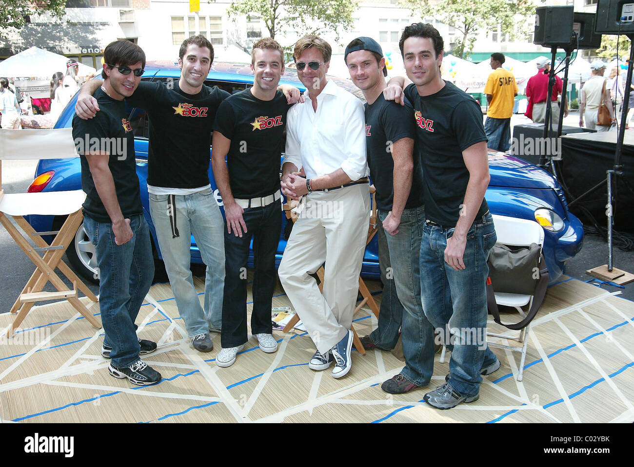 Chad Doreck, Jim Caruso and the cast of Altar Boyz at The Manhattan ...