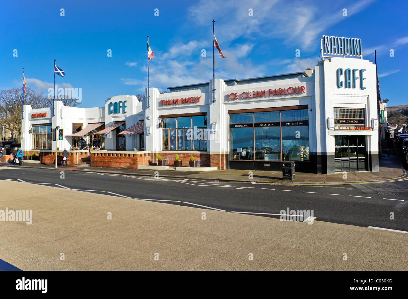 Famous Nardini restaurant and cafe in the harbour area of Largs in ...