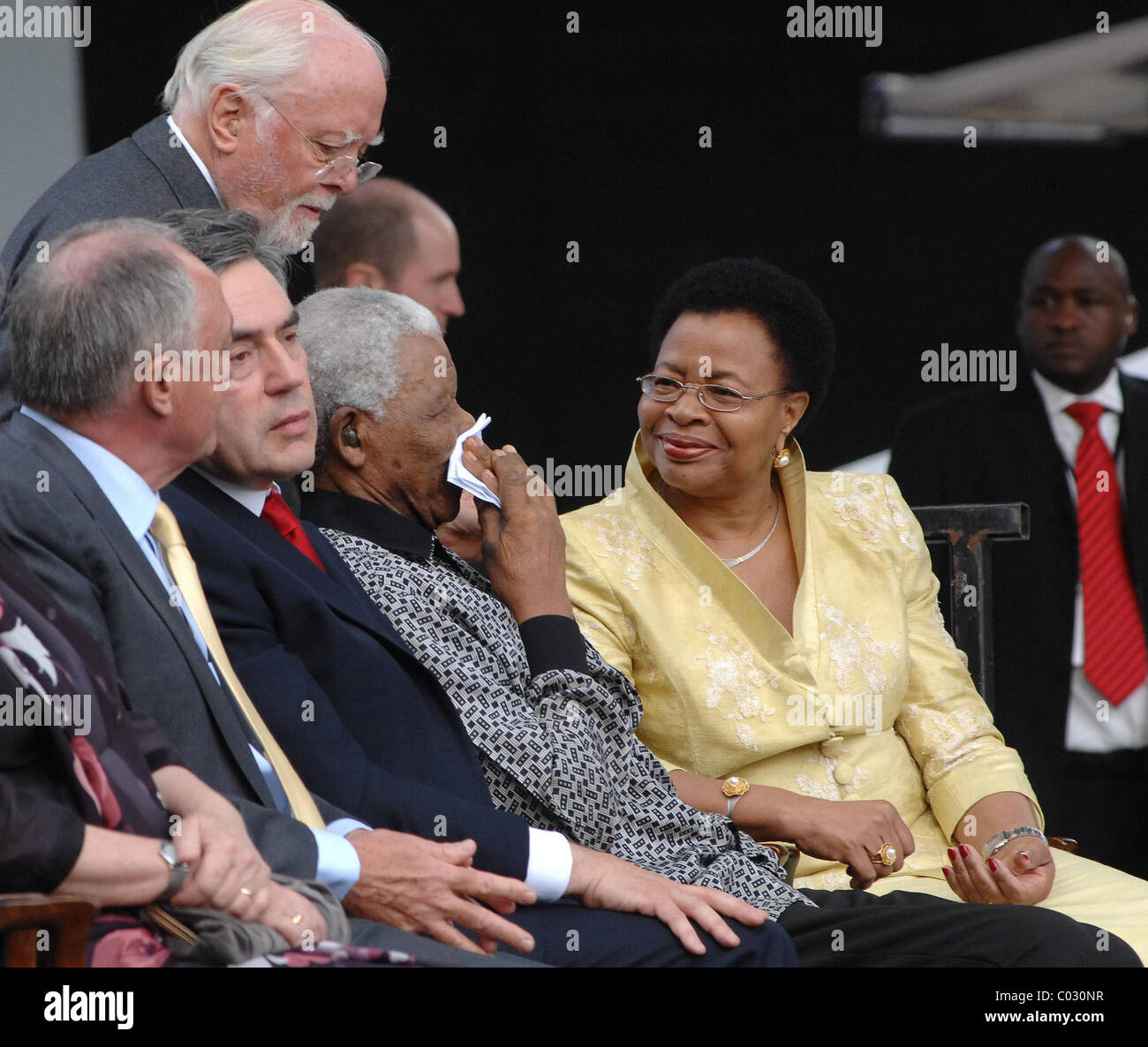 Nelson Mandela, Gordon Brown and Graca Machel Unveiling of Nelson ...