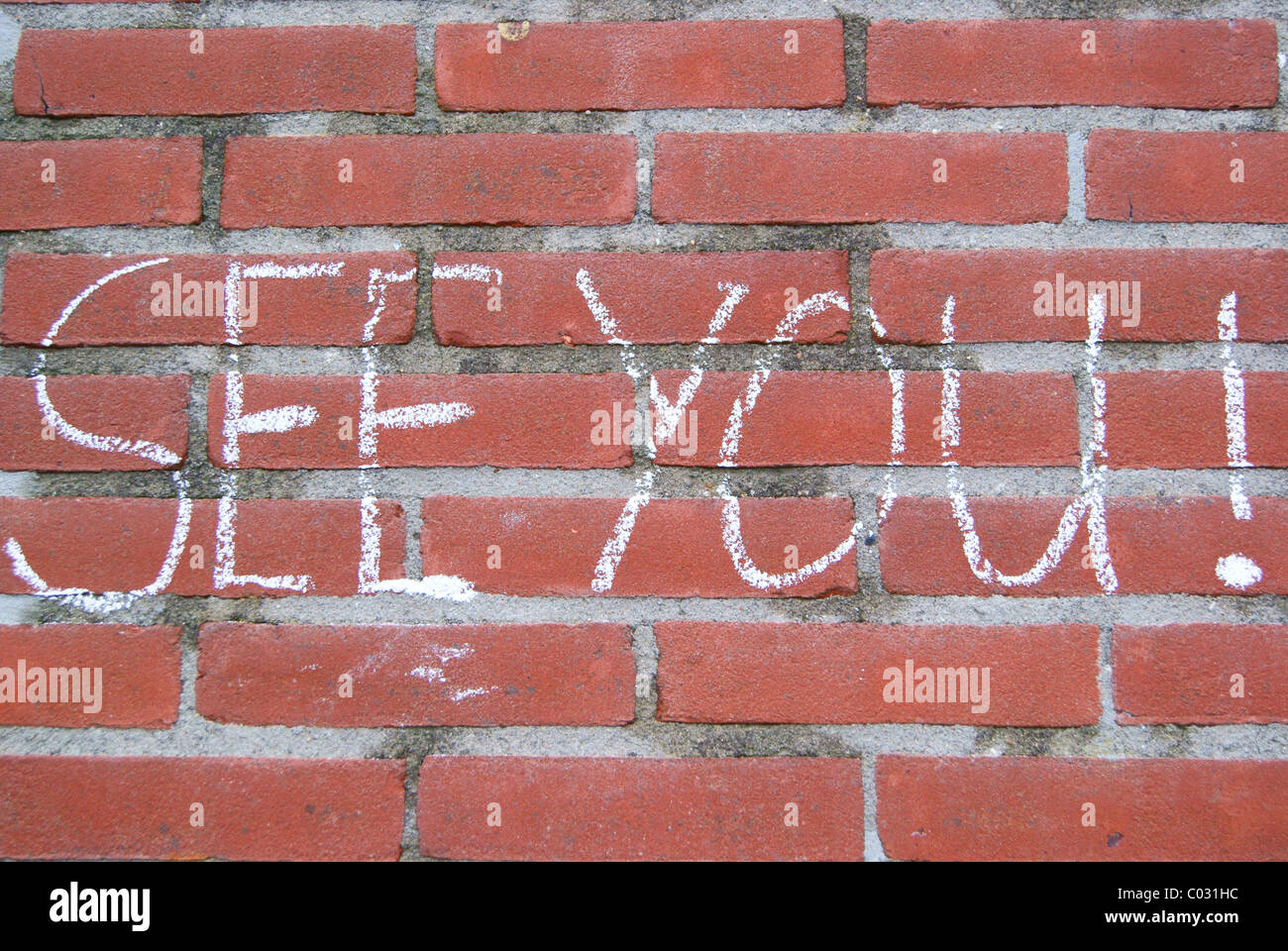 See you!, written on the wall Stock Photo - Alamy