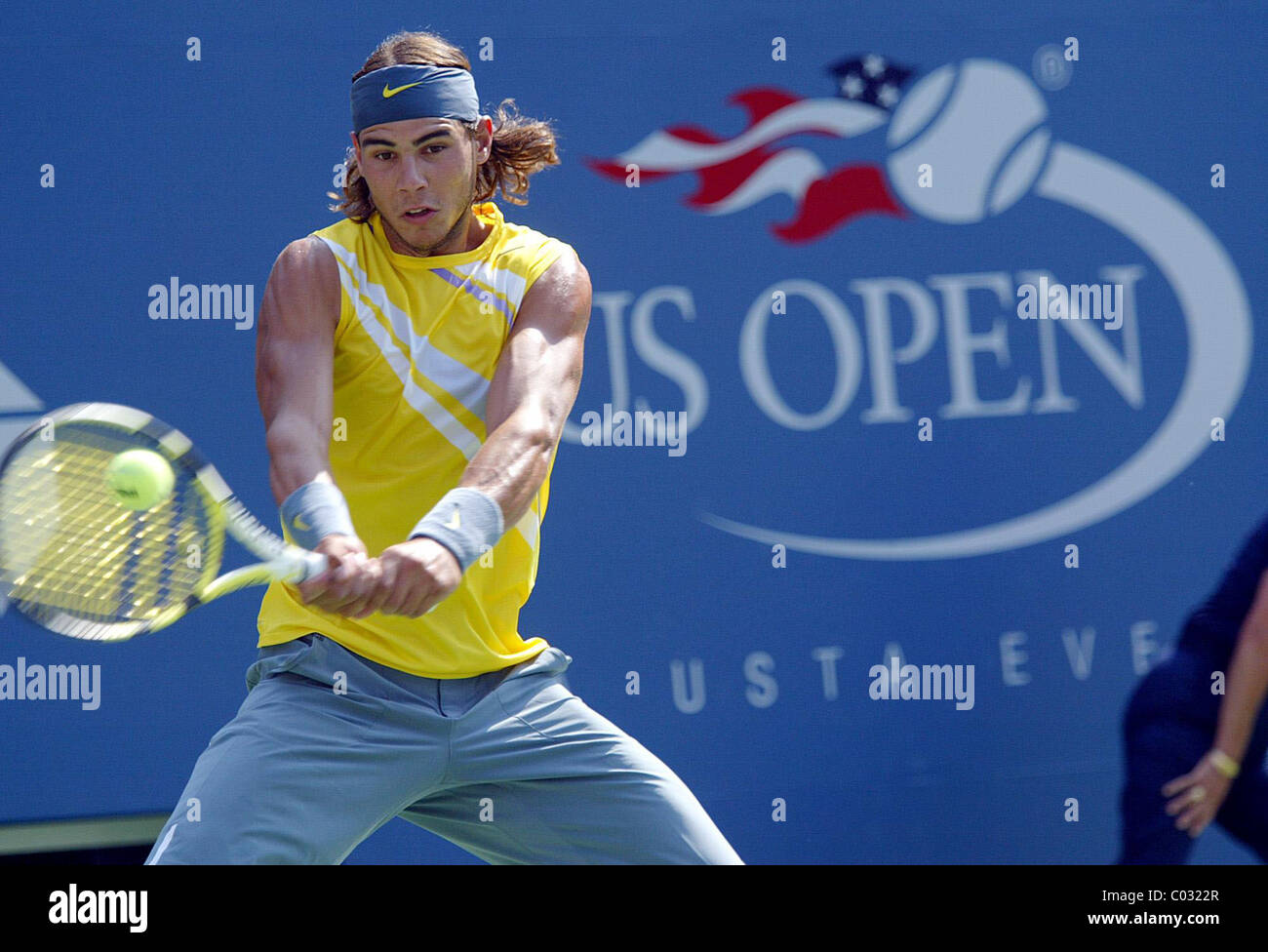 Rafael Nadal competing in day three of The US Open 2007 at Arthur Ashe ...