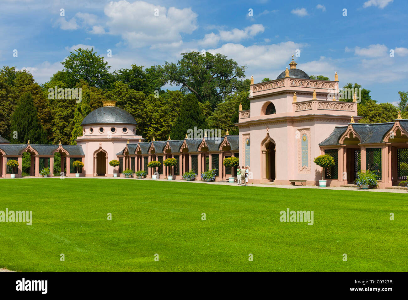Prayer walk, mosque, Schloss Schwetzingen or Schwetzingen Castle palace ...