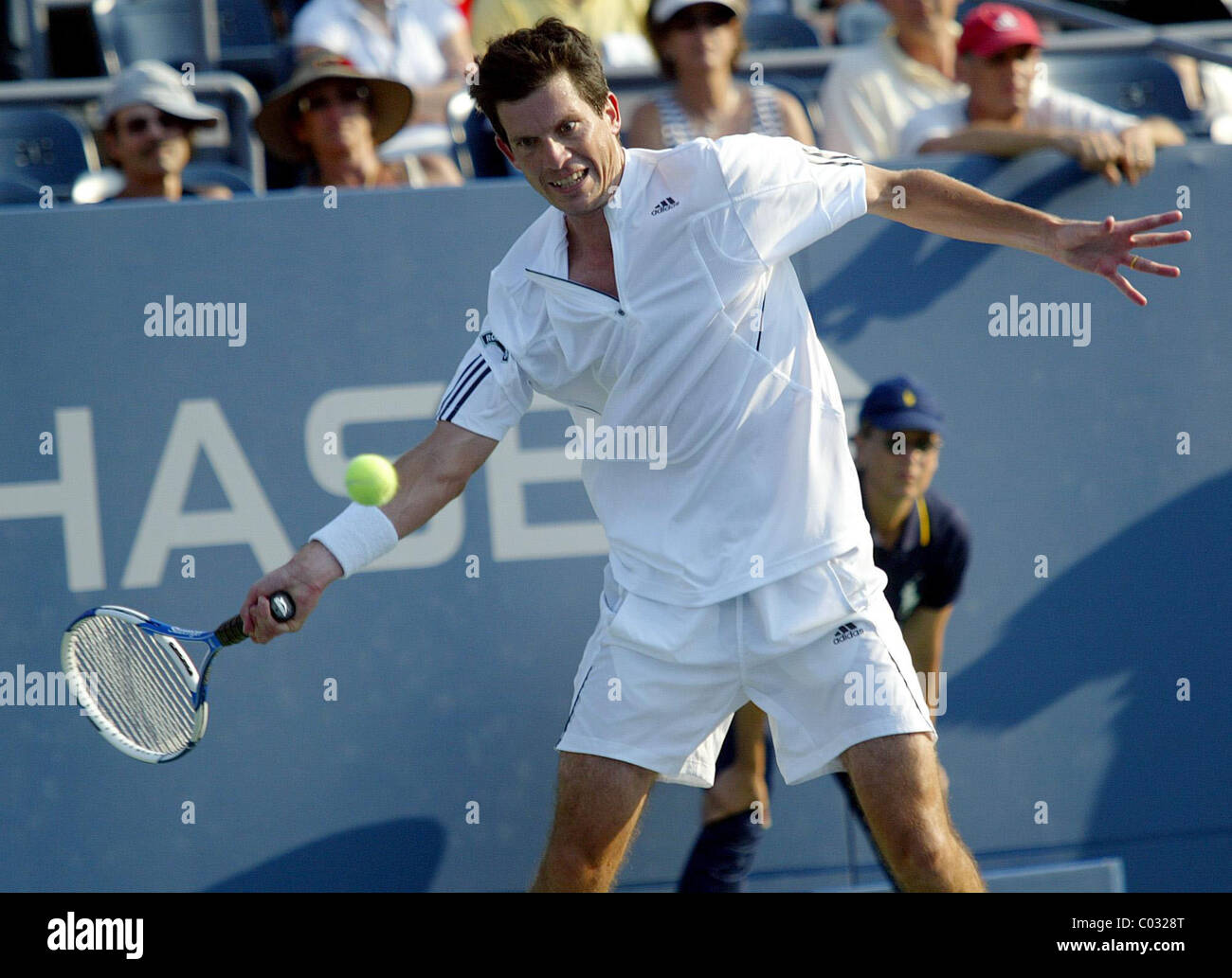 Tim Henman competing in day three of The US Open 2007 at Arthur Ashe ...