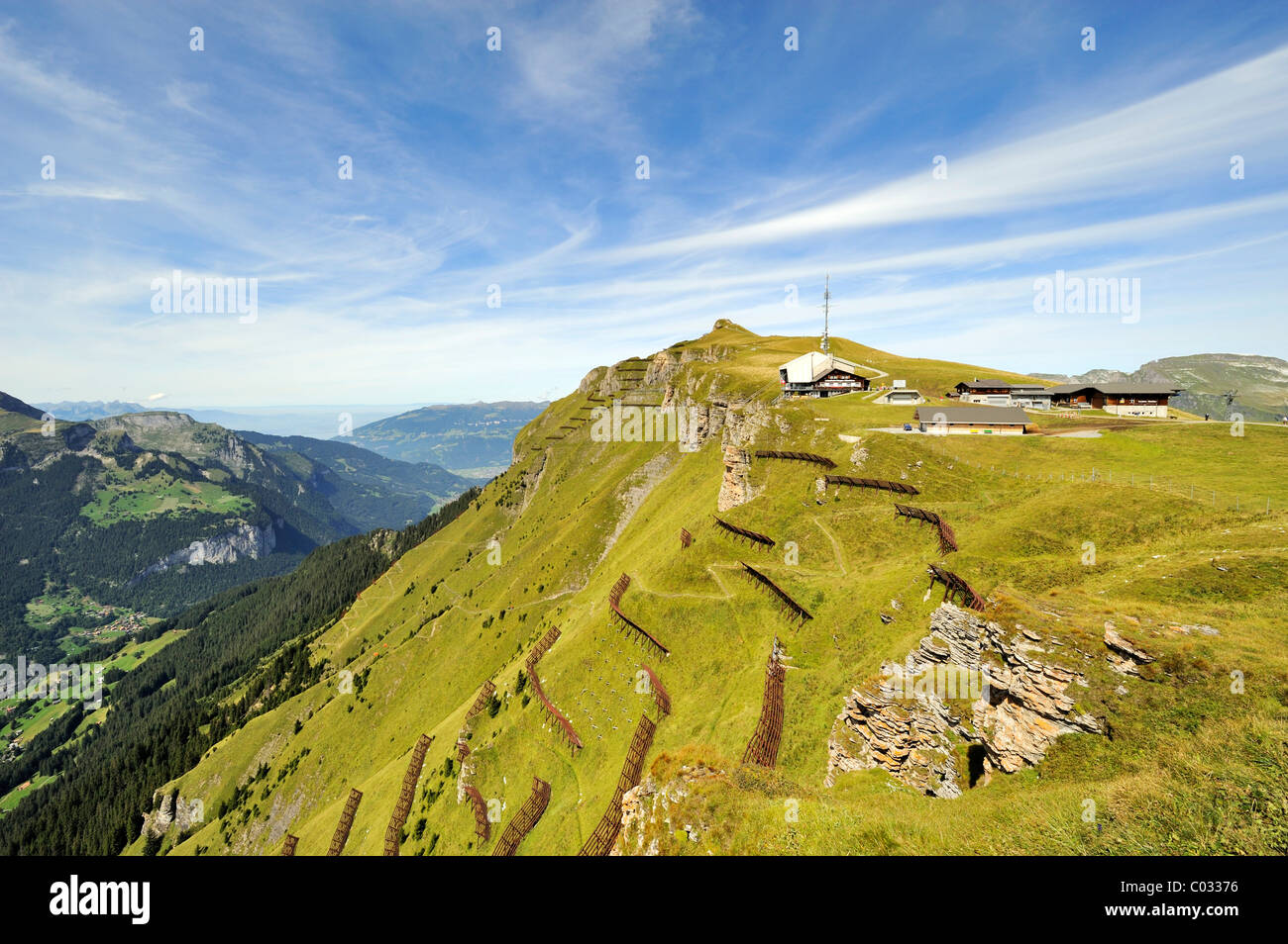 2334 metre high Maennlichen Mountain with structural avalanche defense ...