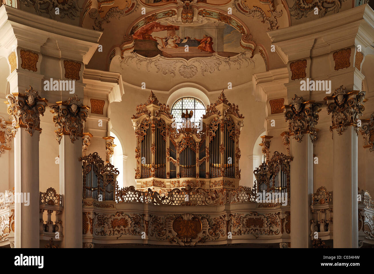 Wies Church, Rococo, built from 1745 to 1754, organ built by Johann ...