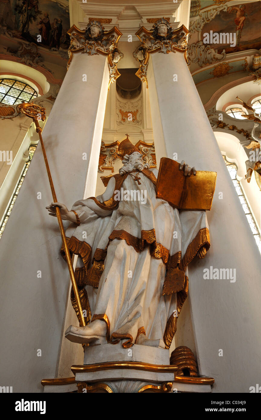 Figure of St. Ambrose, Wies Church, Rococo, built from 1745 to 1754 ...