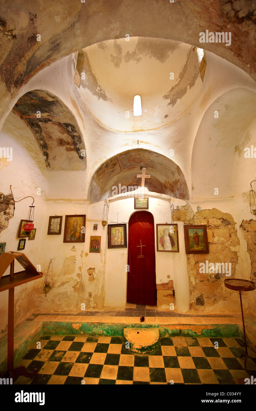 Interior of the Byzantine church of Taxiarchis (Archangels ...