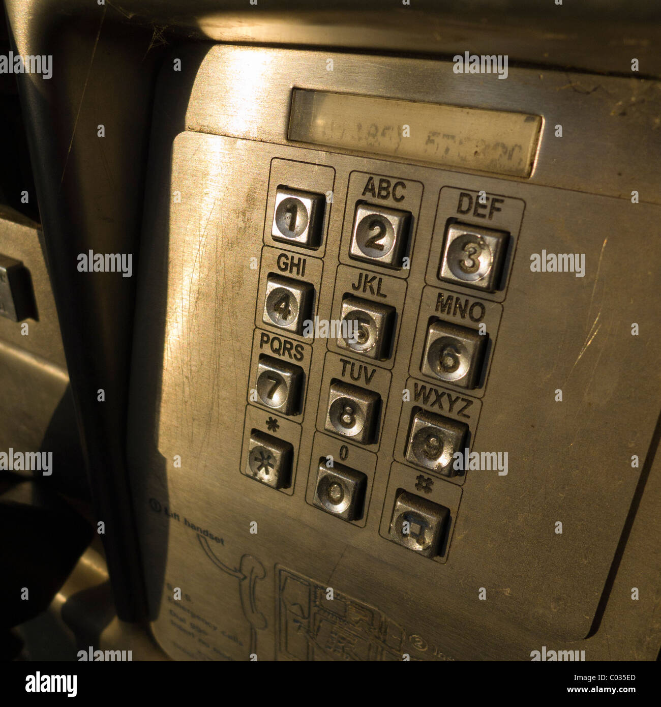 Inside a British Telecom telephone box Stock Photo - Alamy
