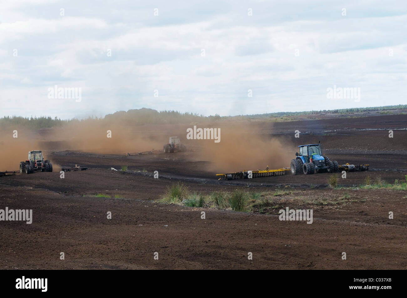 Peat machine used for the drying of black peat in preparation for the ...