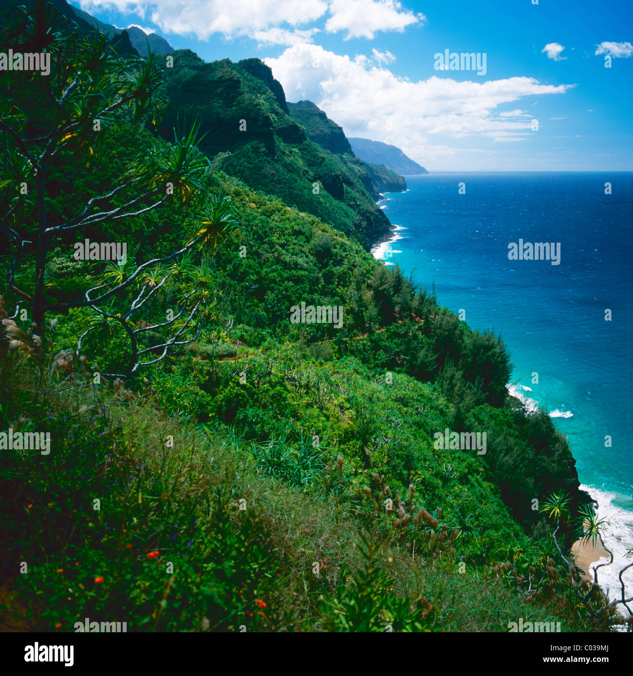 Spectacular cliffs of Na Pali coastline, Kauai, Hawaii Stock Photo - Alamy
