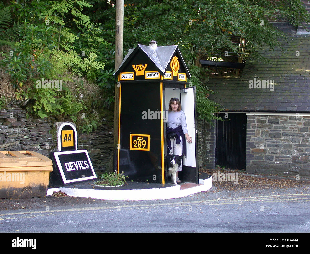 Old AA phone box at Devils Bridge in Wales Stock Photo - Alamy