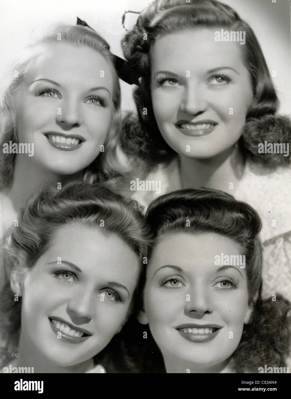 KING SISTERS US vocal quartet about 1943 clockwise from top left ...