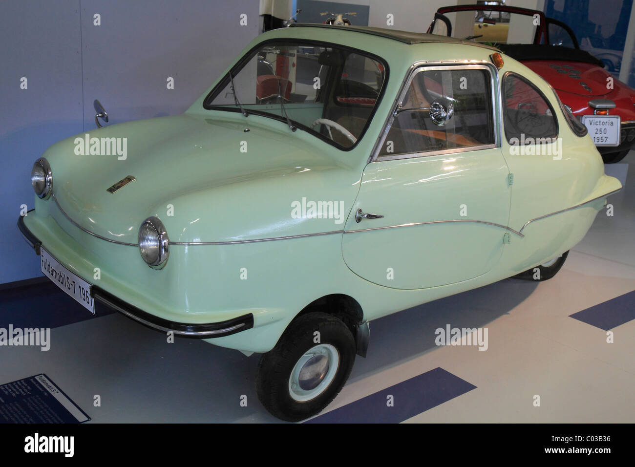 Fuldamobil S7, built in 1961 by Elektromaschinenbau GmbH Fulda, timber ...