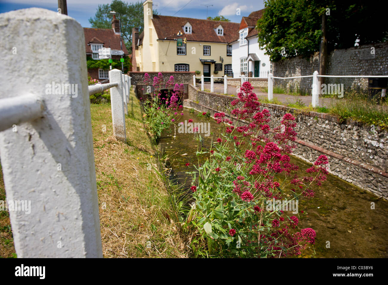 The village of East Meon located in the meon Valley Hampshire ...