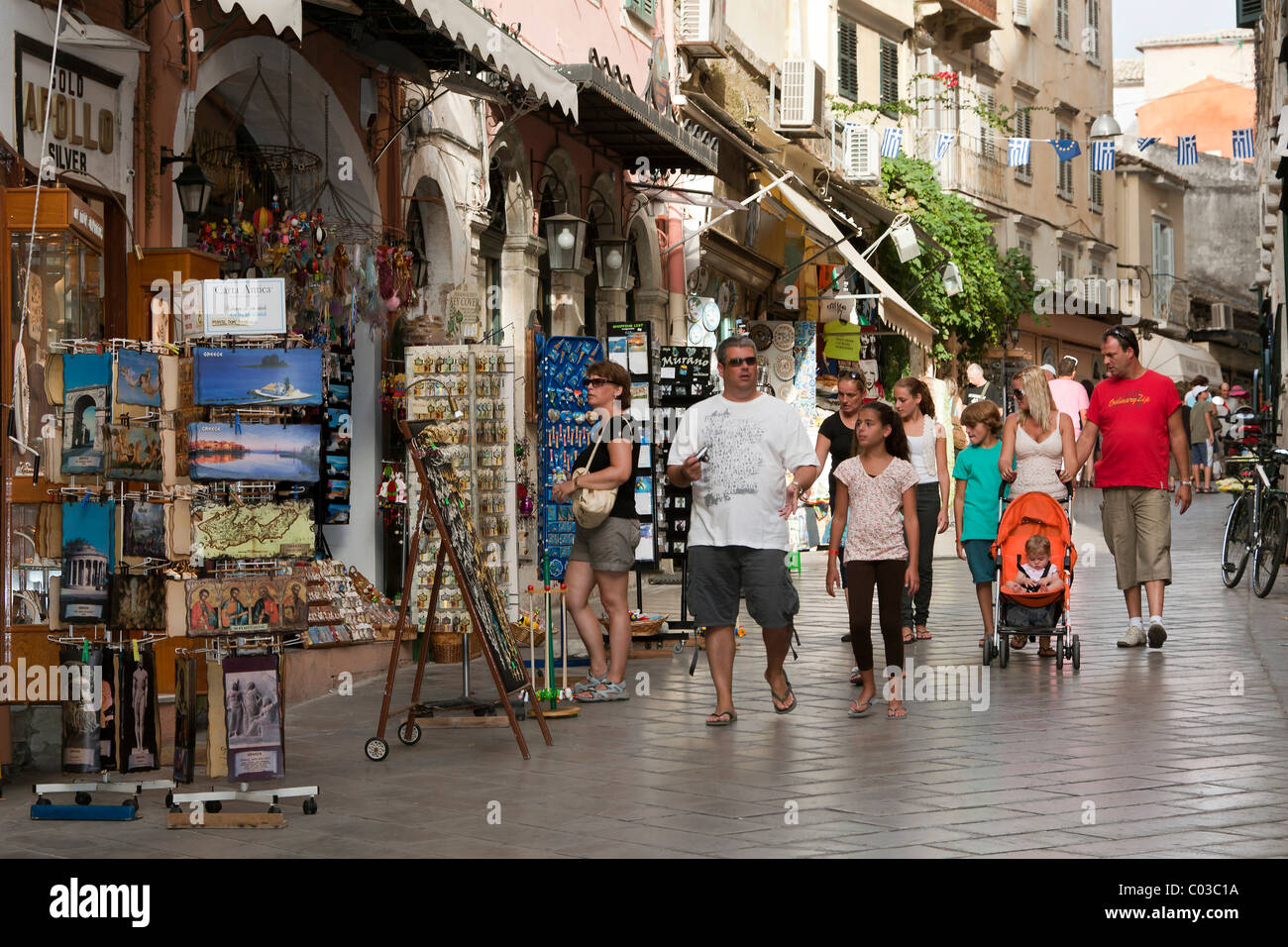 Historic town centre of Corfu, also known as Kerkira or Kerkyra, north ...