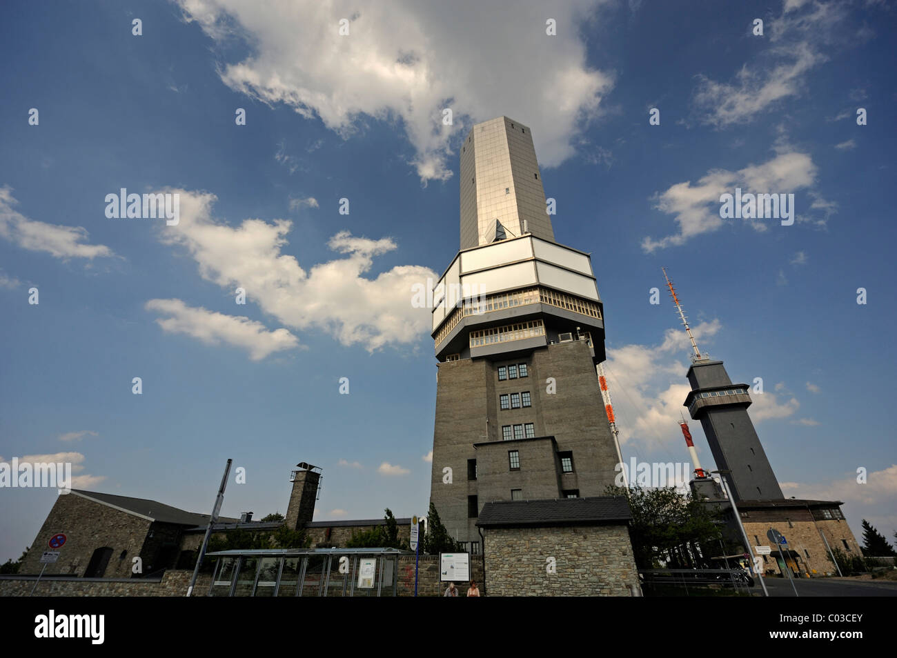 Observation tower and transmitters, Grosser Feldberg mountain ...