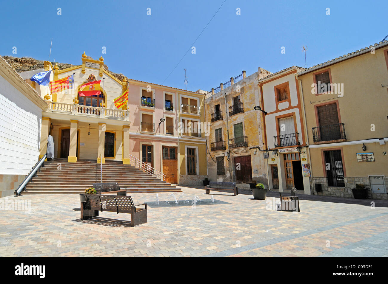 Town Hall, Town Hall Square, historic town centre, Busot Aiguees, La ...