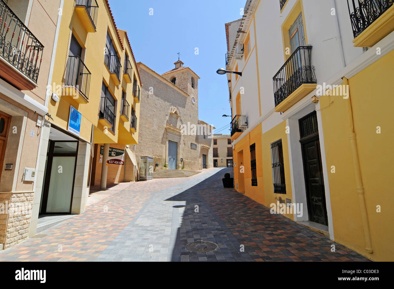Church, historic town centre, Busot Aiguees, La Vila Joiosa ...