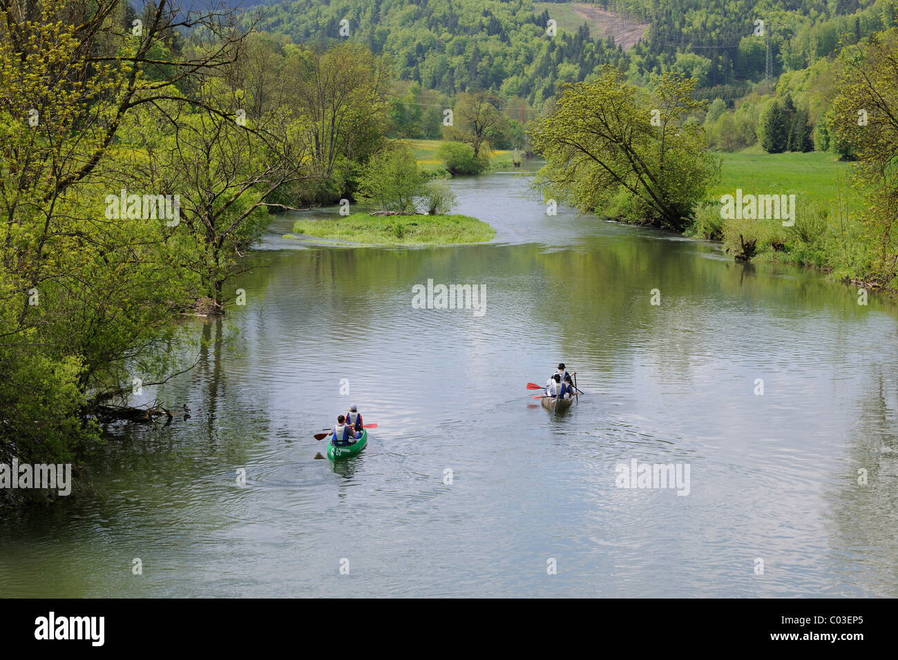 Upper Danube Valley, canoeing, Upper Danube Nature Park, Neidlingen ...