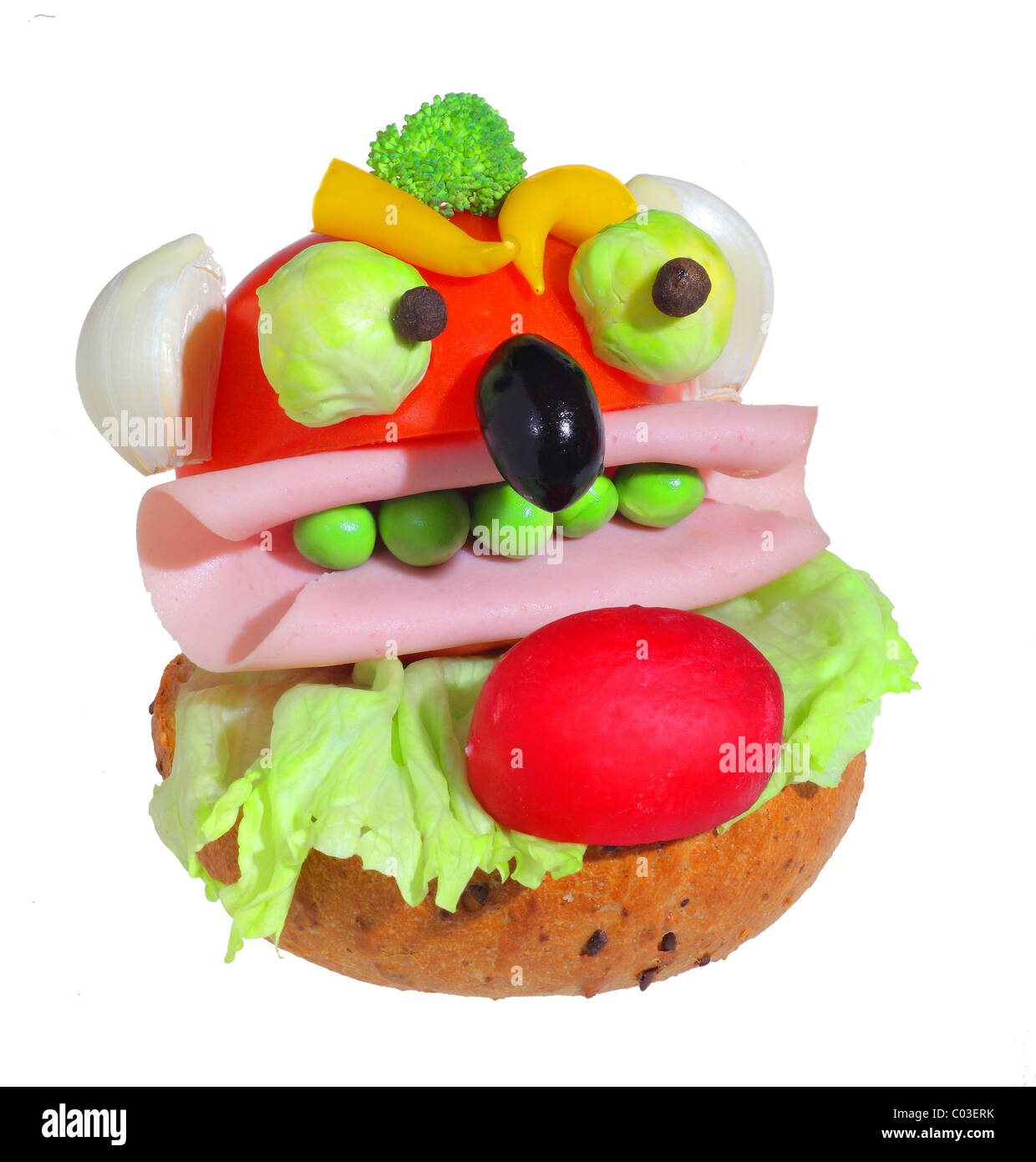 funny sandwich isolated in white Stock Photo - Alamy