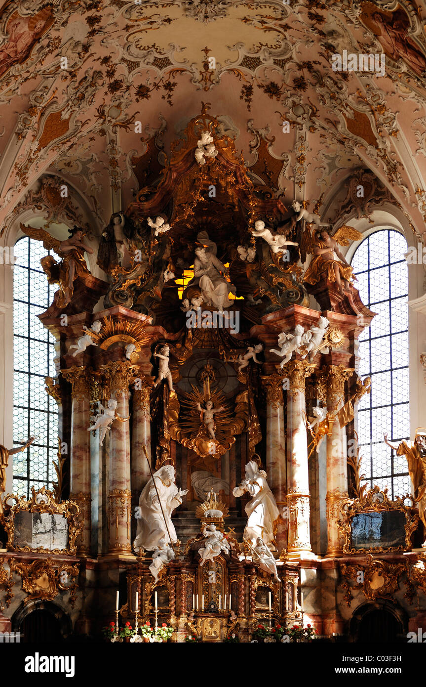 Altar in the aisle in the Parish Church of the Nativity of the Virgin ...