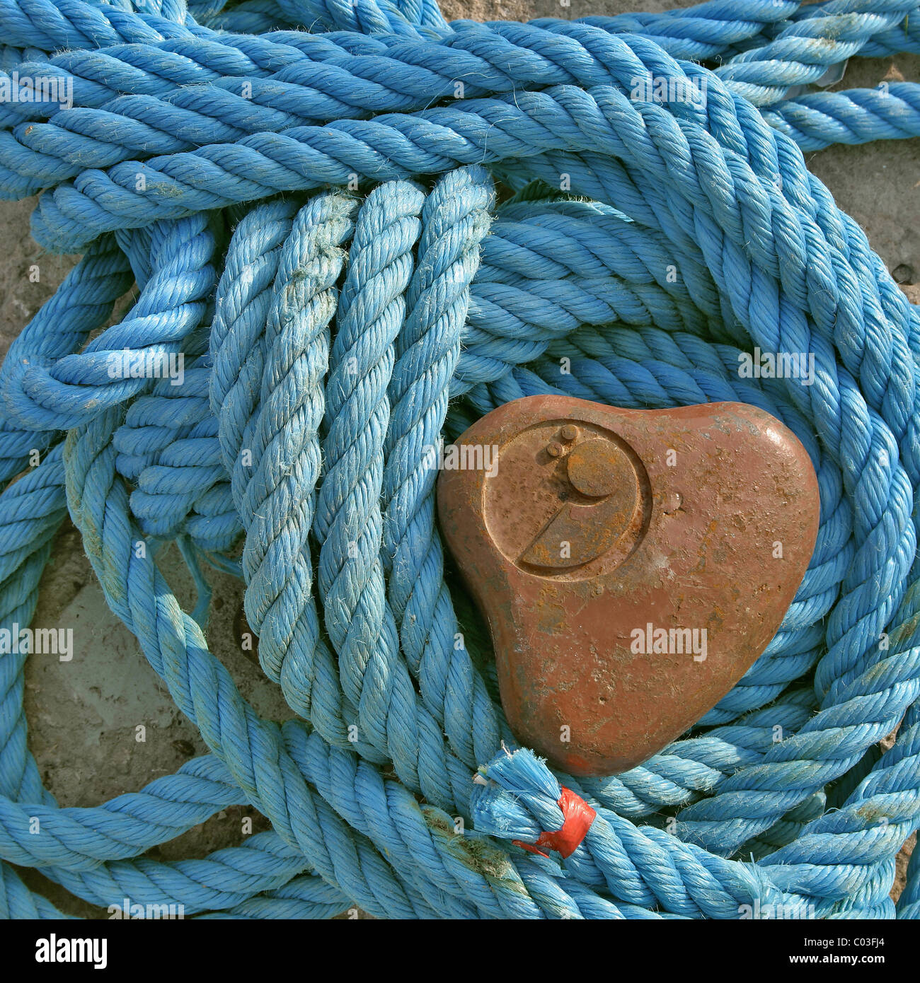 blue cable on sea bank Stock Photo - Alamy