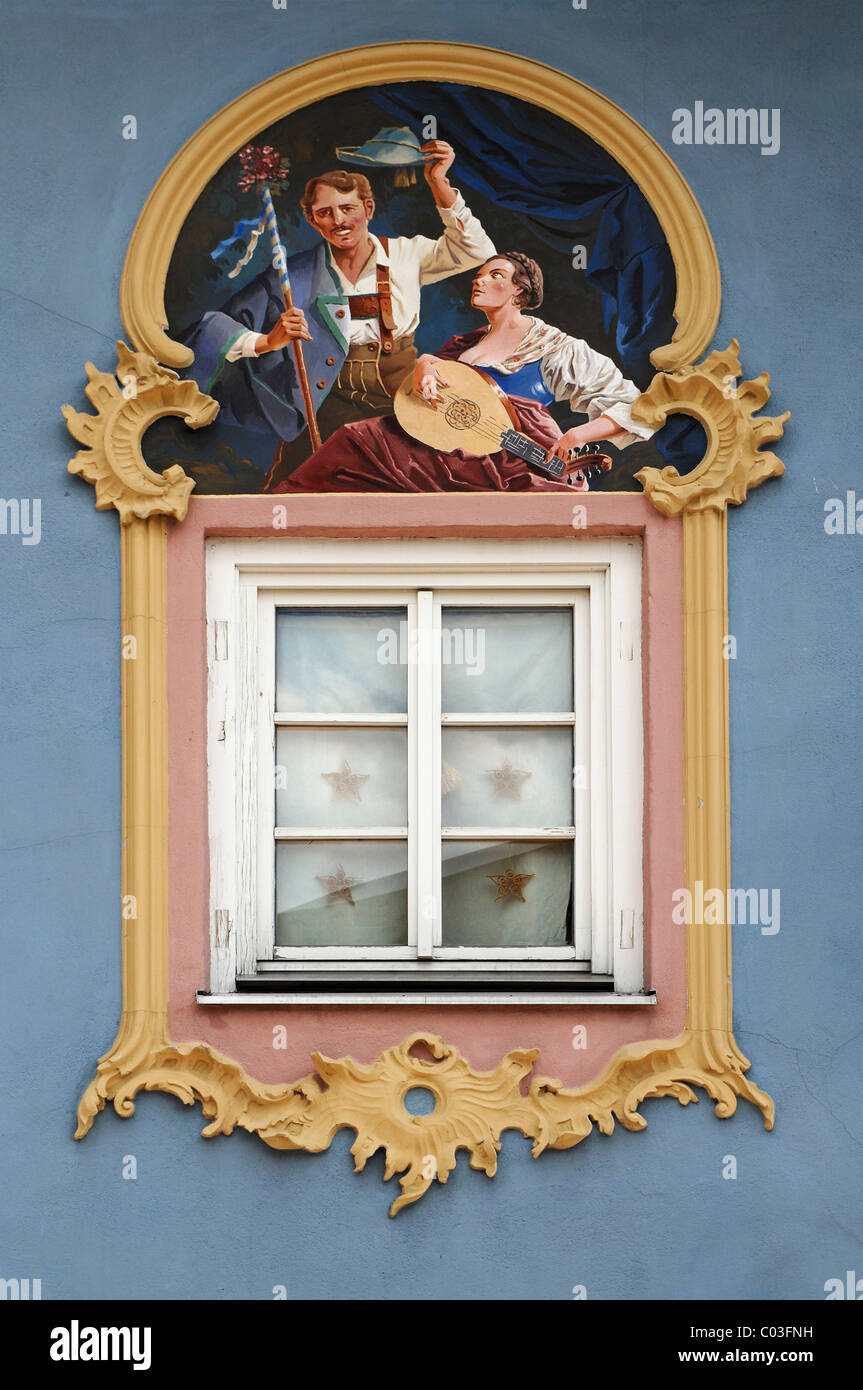 Lueftlmalerei traditional mural over a window, 1996, design and stucco ...