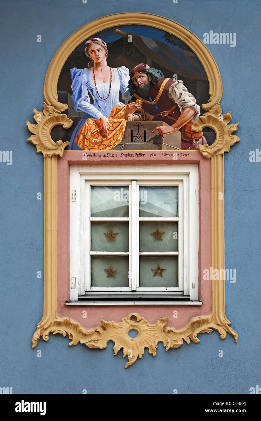 Lueftlmalerei traditional mural over a window, 1996, design and stucco ...